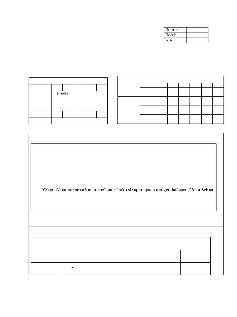 Borang Jsi - Subjektif Uasa BM T6 2024 | PDF