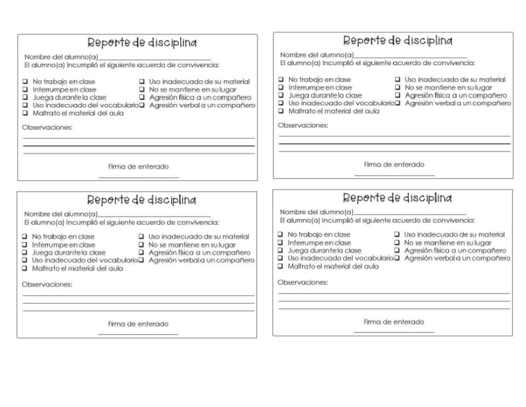 Reporte disciplina | PDF