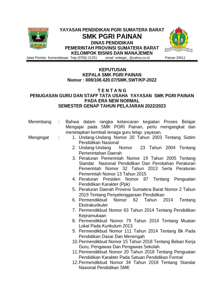 SK PBM Genap 2022-2023 | PDF