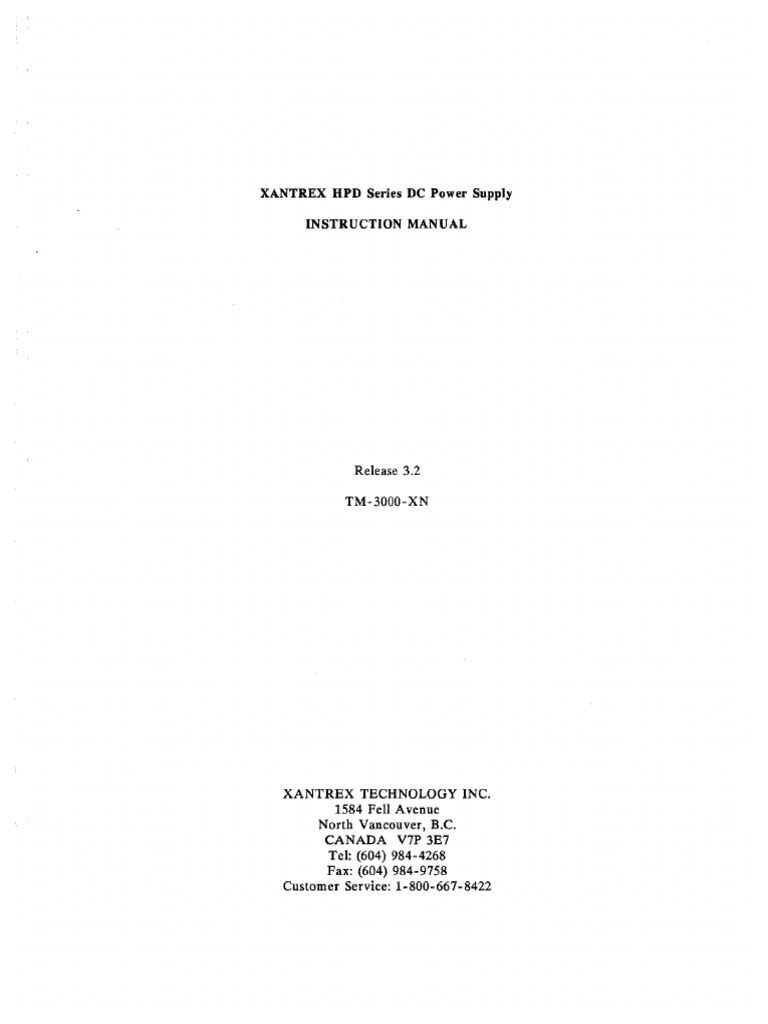 XANTREX HPD15-20S Instruction | PDF