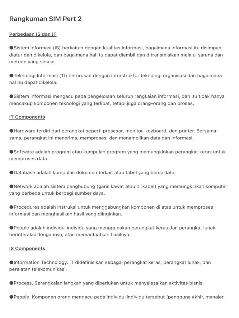 Rangkuman SIM Pert 2 | PDF