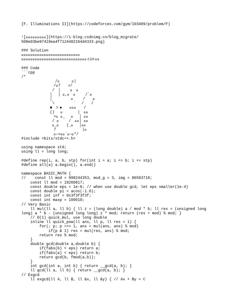 2021CCPC 桂林 F. Illuminations II （计算几何） | PDF | Computer Programming