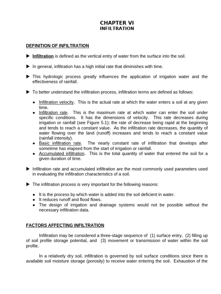 Hydrology Lesson 4 Infiltration | PDF | Porosity | Soil