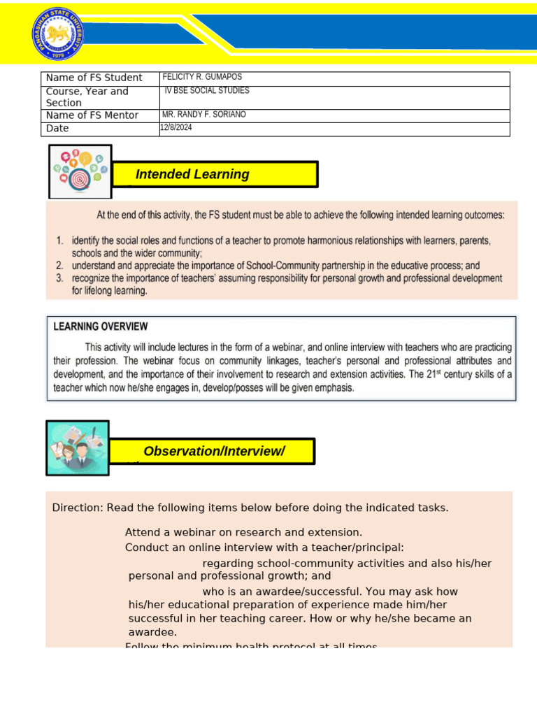 FS1-WS6 | PDF | Teachers | Collaboration
