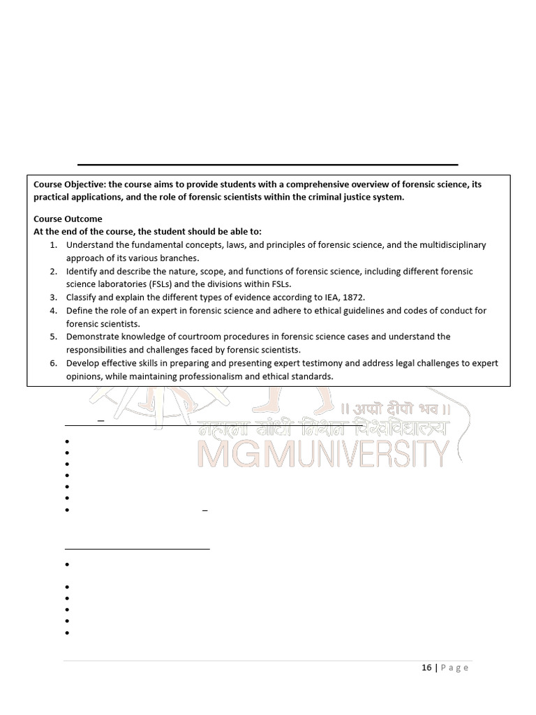 B.Sc. Forensic Science Syllabus Part 2 | PDF | Microscopy ...