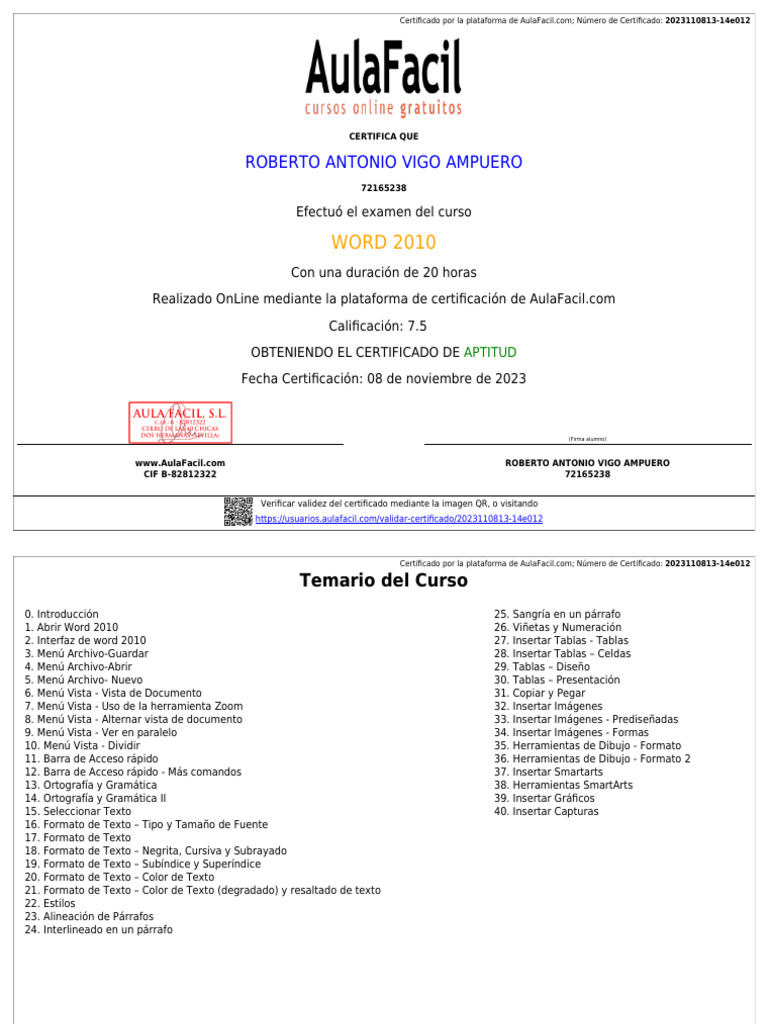 certificado | PDF
