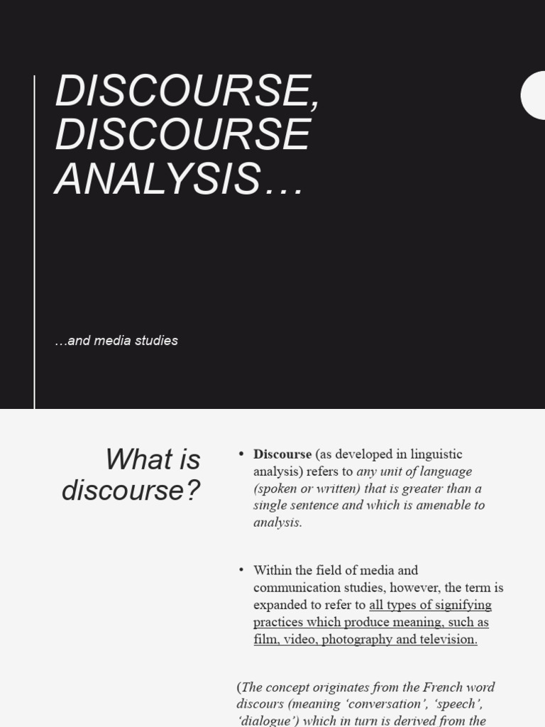 Understanding Discourse Analysis in Media | PDF | Discourse | Liberal ...