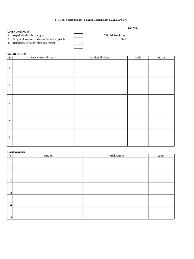 Checklist Harian | PDF
