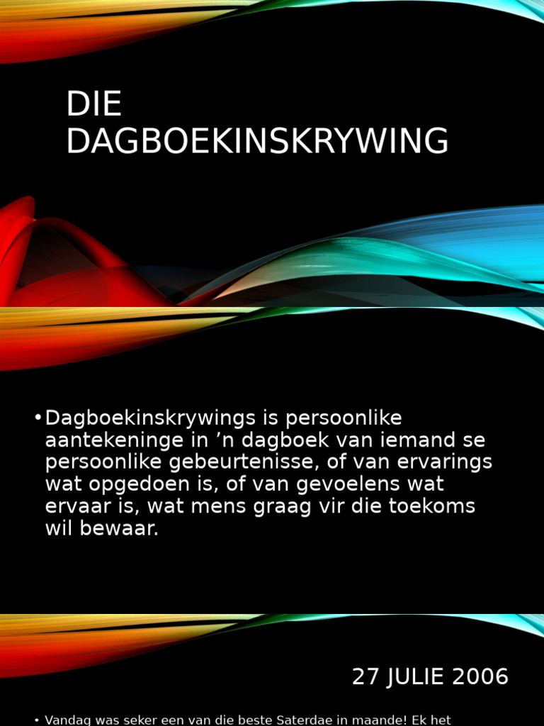 Die Dagboekinskrywing | PDF