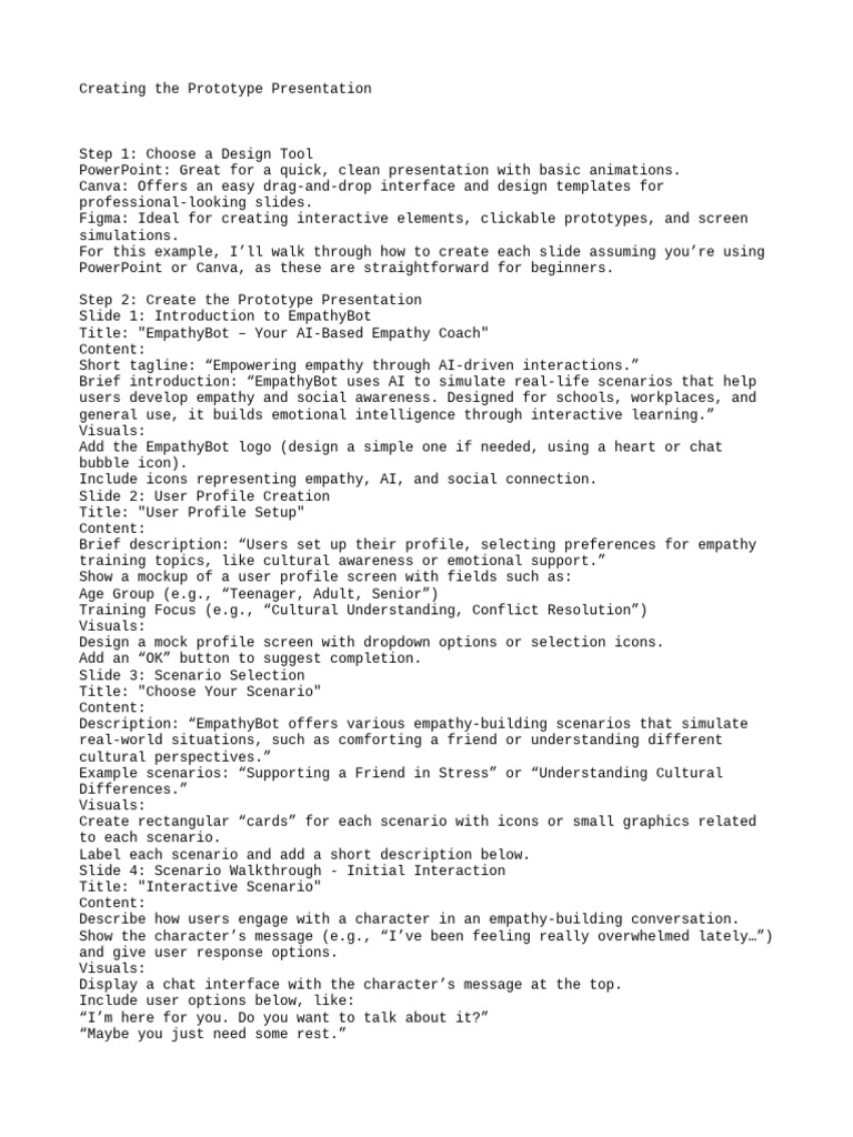 Creating The Prototype Presentation | PDF | Icon (Computing) | Empathy