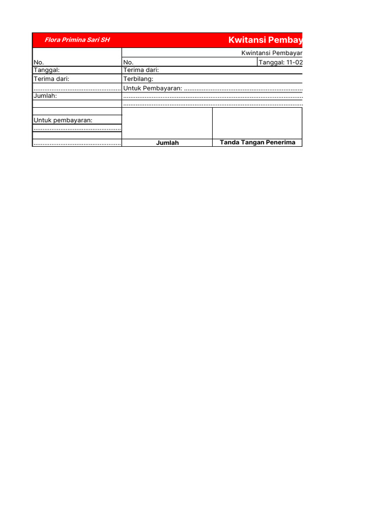 Template Kwitansi Pembayaran Kosong | PDF