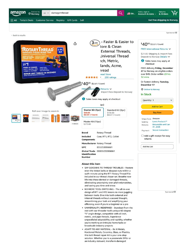 Rotary Thread Repair Kits - .. | PDF