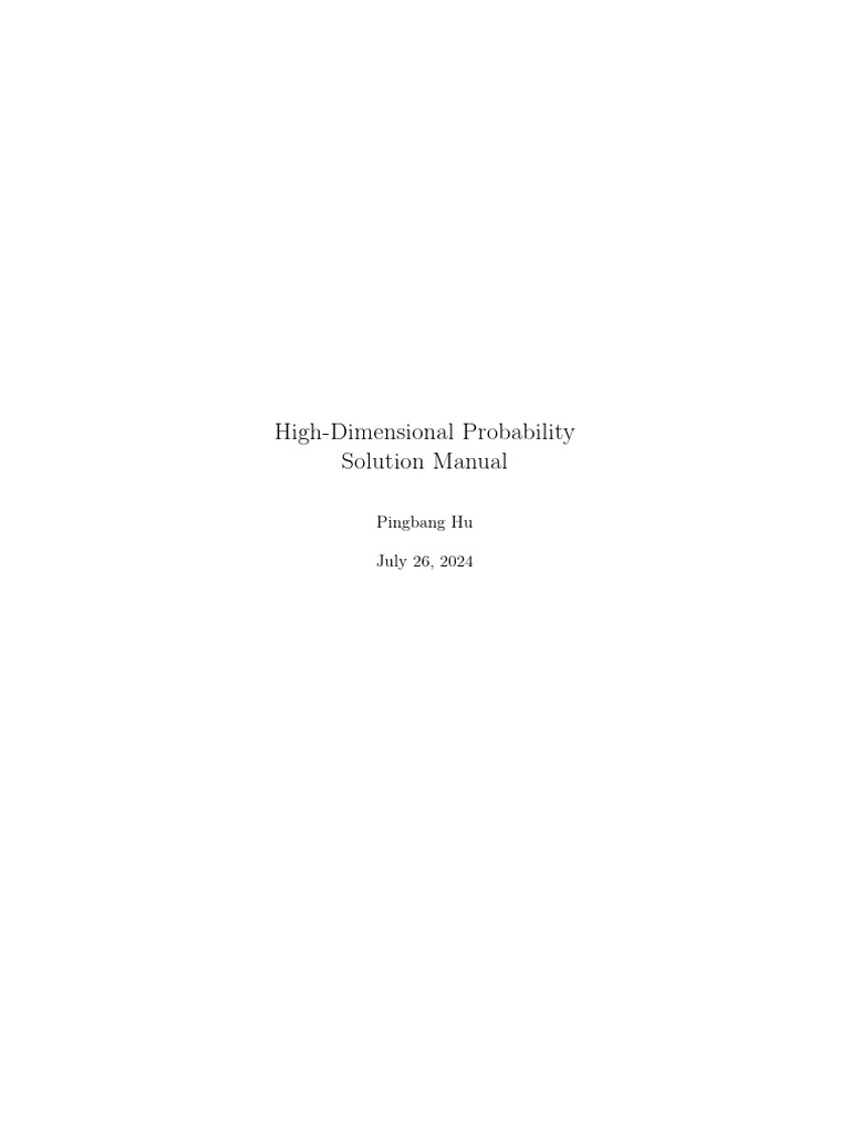 High-Dimensional Probability Solutions Guide | PDF | Statistical Theory ...