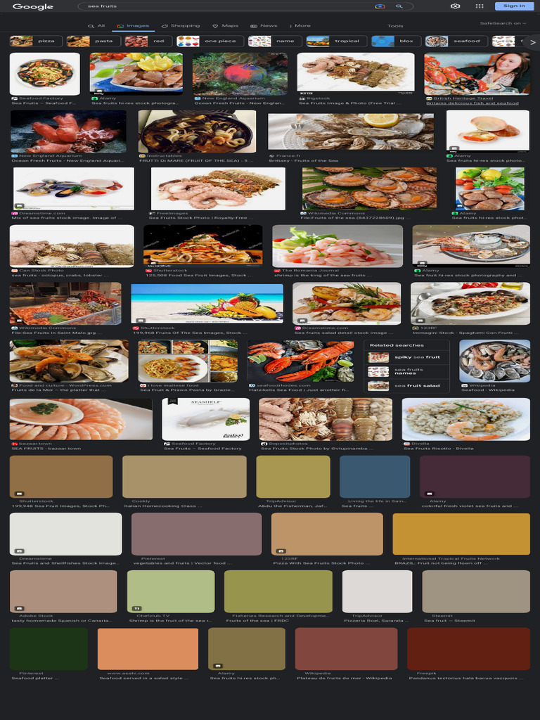 Sea Fruits: Types and Images Guide | PDF