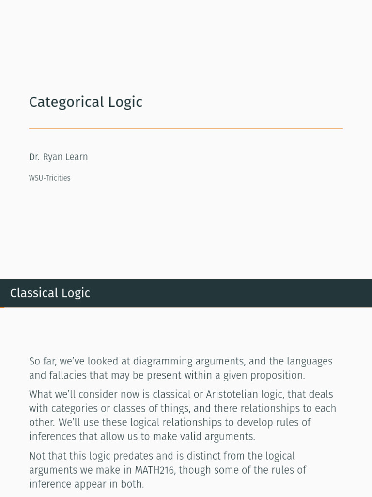 Understanding Categorical Logic Basics | PDF | Logic | Semantics