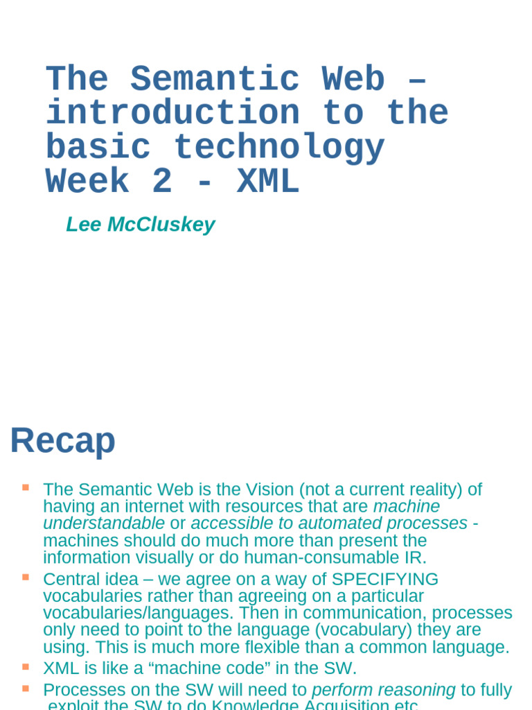 Semantic Web Lecture 2 | PDF | Xml | Uniform Resource Identifier