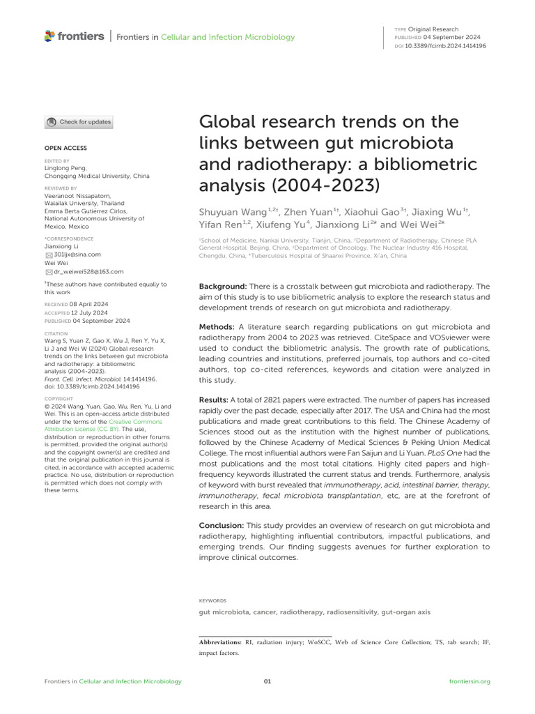 Global Research Trends On The Links Between Gut Mi | PDF | Microbiota | Clinical Medicine