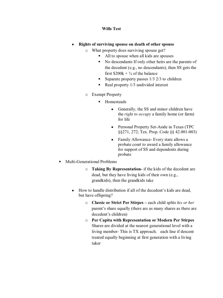 Wills Test 1 | PDF | Will And Testament | Trust Law