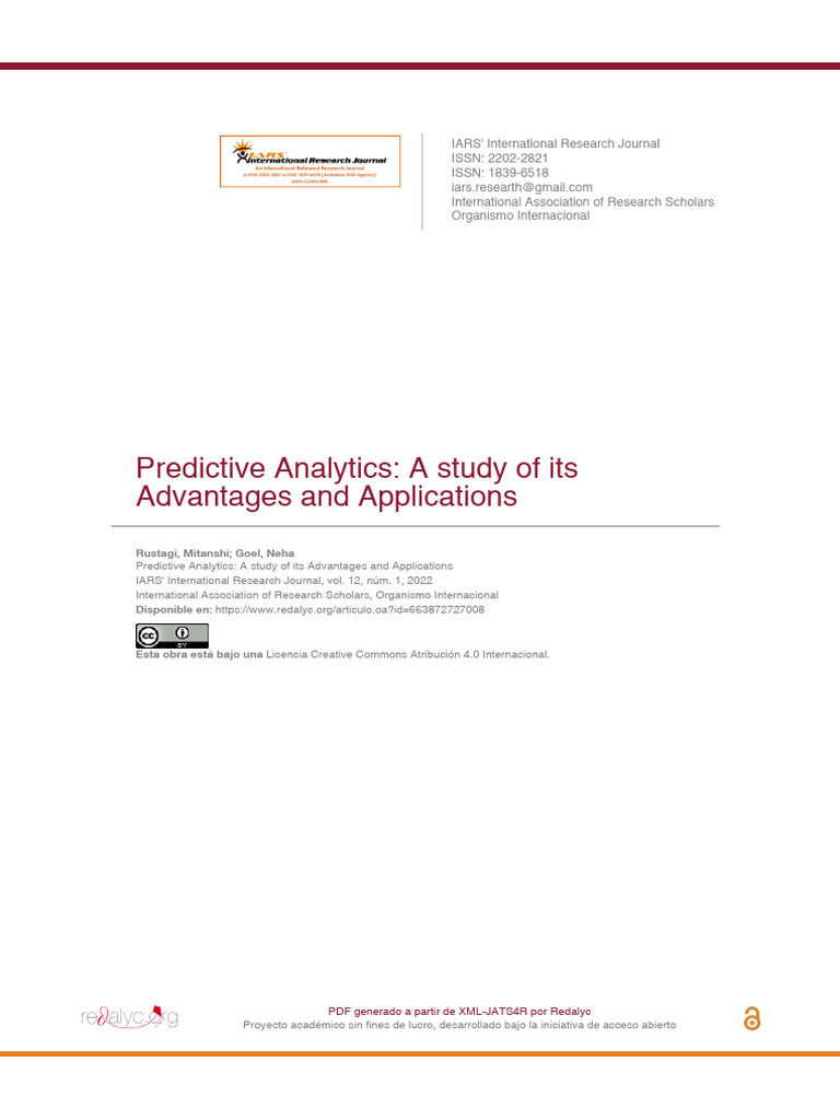 Research Paper Predictive Analysis | PDF | Predictive Analytics | Analytics