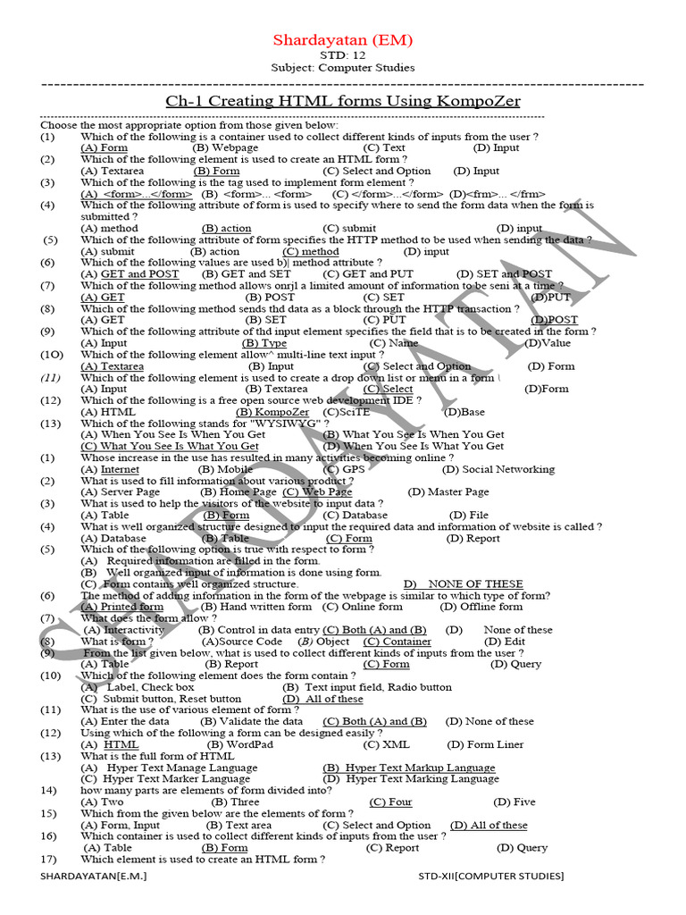 STD-12 - CH-1to6 - Computer Studies | PDF | World Wide Web | Internet & Web