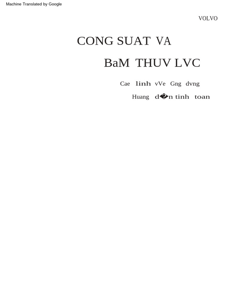Volvo Power Take-Off Truck Informations (CALCULATION HYDRAULIC) - V | PDF