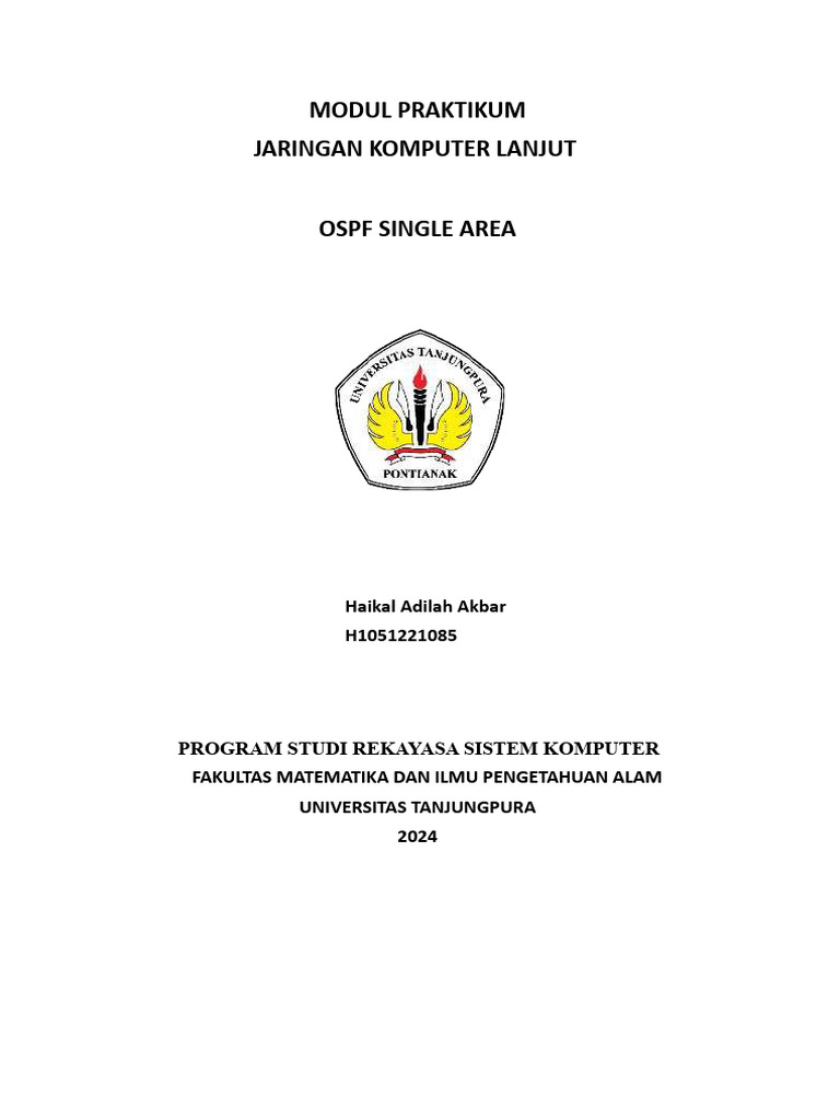 Laporan Tugas Jarkom Lanjut_OSPF SIngle Area_haikal Adilah Akbar_H1051221085 | PDF | Router ...