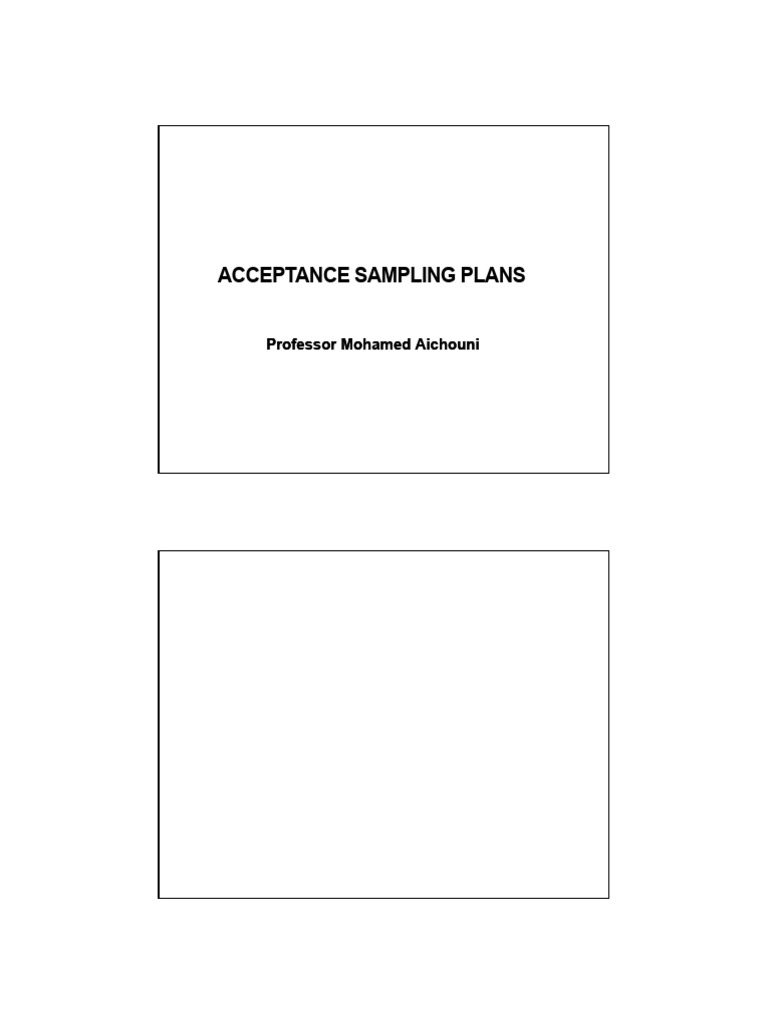 Chapter07-Acceptance Sampling Plans | PDF | Sampling (Statistics) | Probability And Statistics