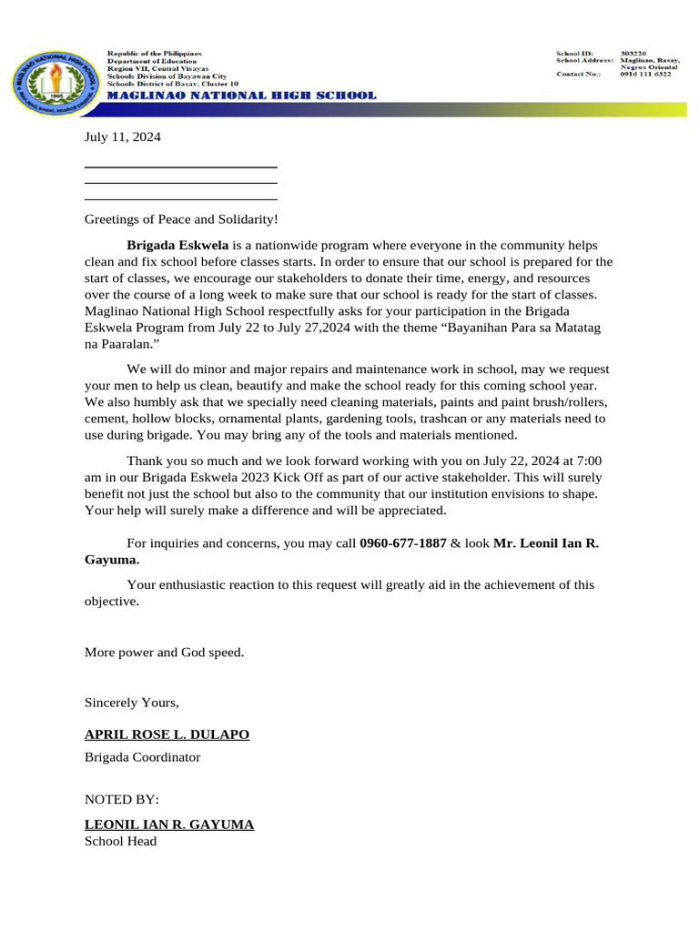 BRIGADA INVITATION | PDF