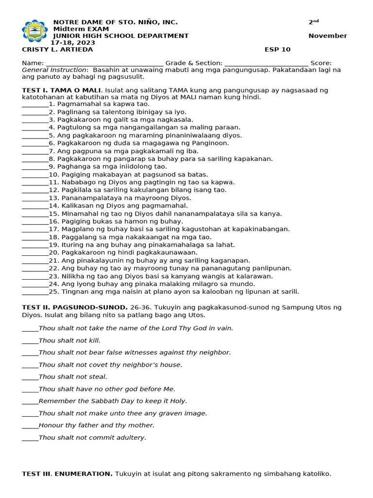 ESP 2nd Midterm | PDF