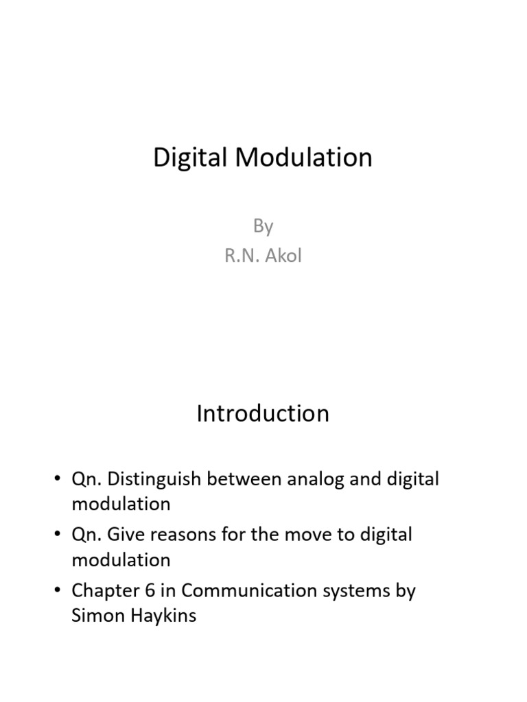 TEL 3111 Digital Modulation | PDF | Modulation | Electronics