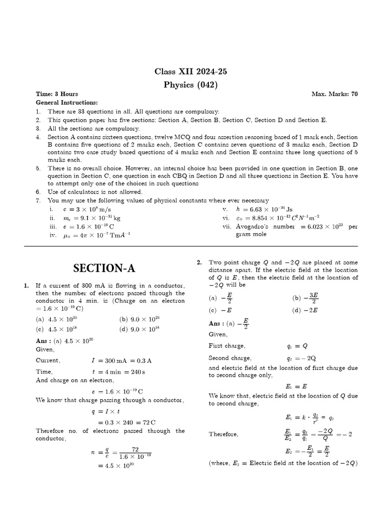 Class 12 Physics Solutions | PDF | Rectifier | Capacitor