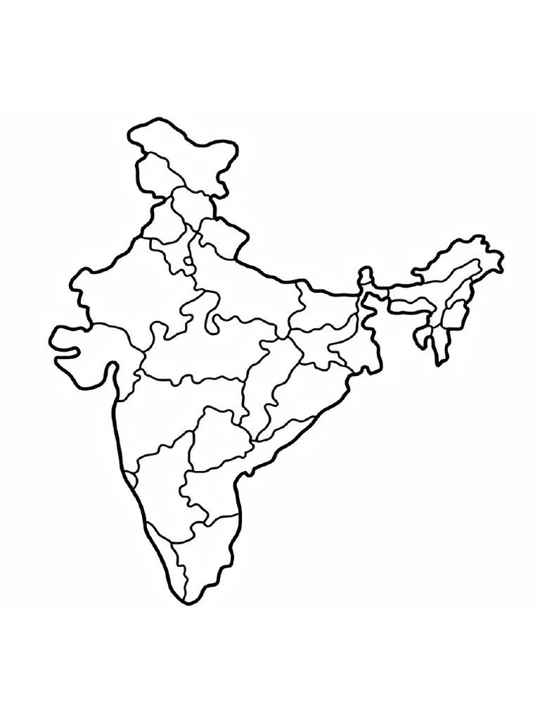 Outline Map of India | PDF
