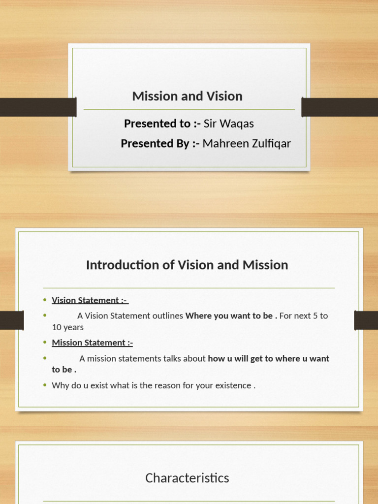 Mission and Vision Startegic Management | PDF | Goal | Strategic Management