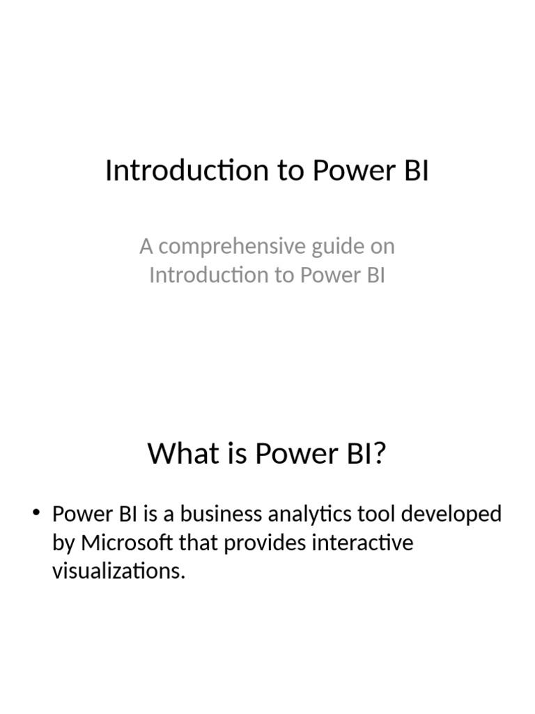 Power BI: A Beginner's Guide | PDF