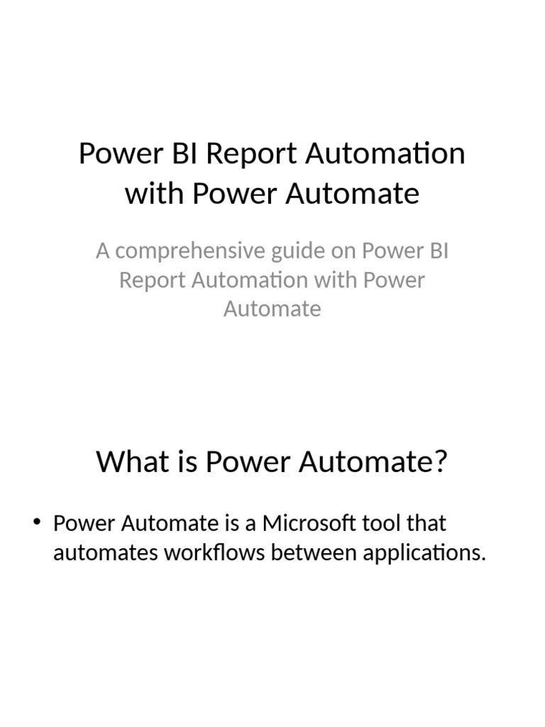 Power BI Report Automation With Power Automate | PDF