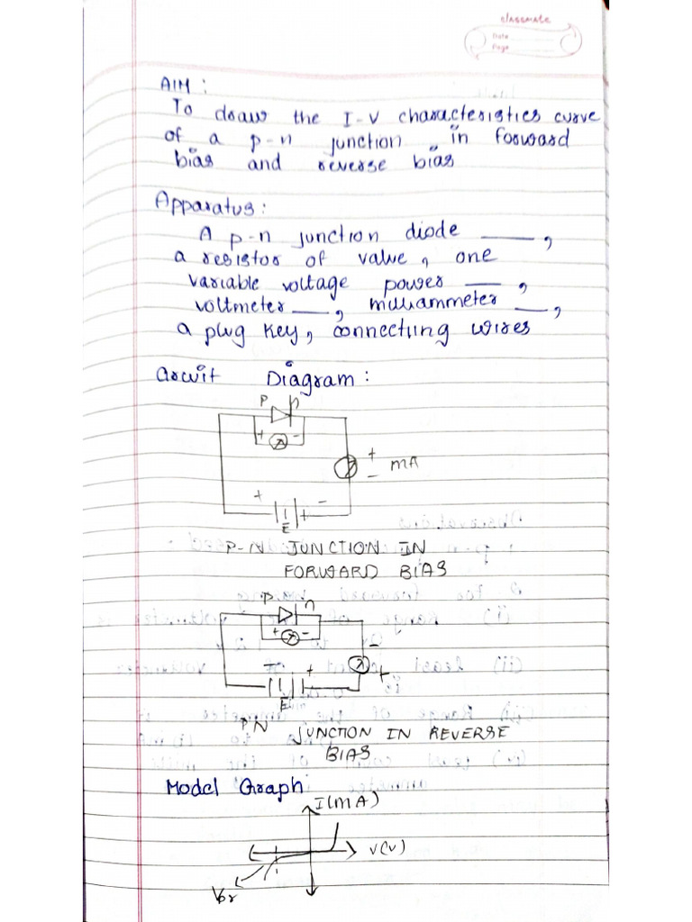 PN Junction Sample Sheet With Reference Observation Taken Today. | PDF