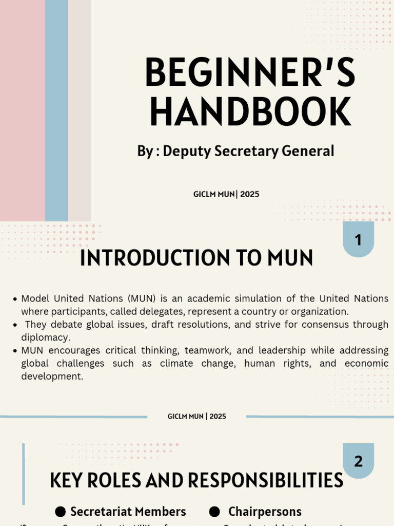 MUN Beginner's Handbook | PDF MUN Beginner's Handbook | PDF