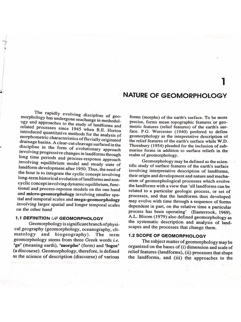Scope of Geomorphology | PDF