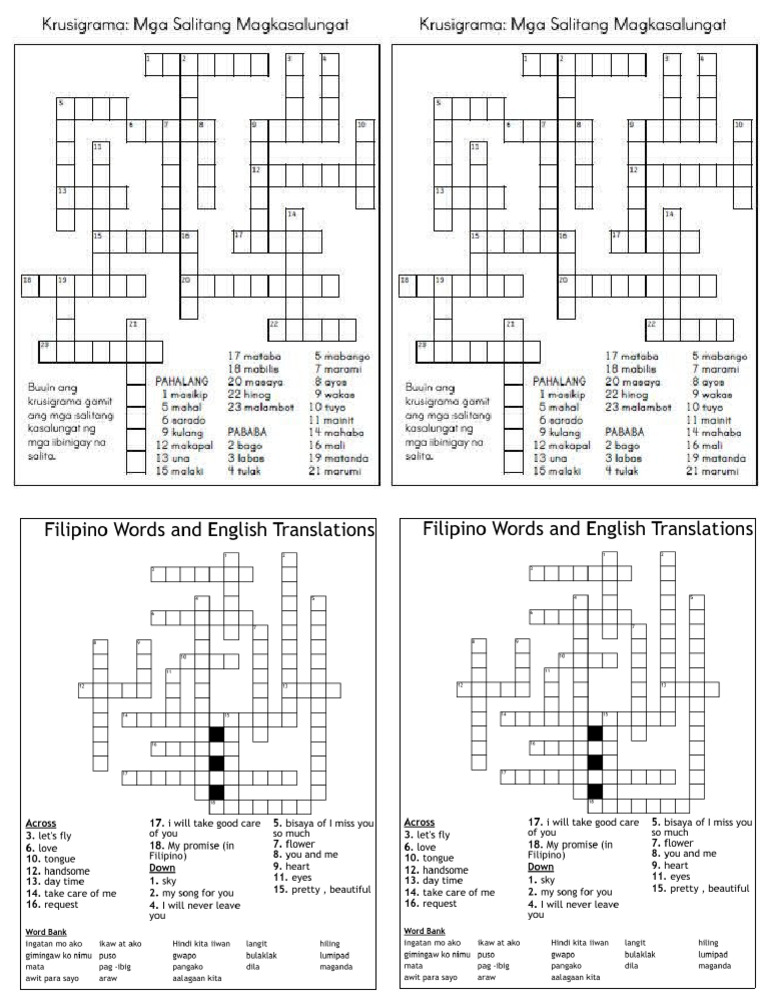 CrossWord Filipino | PDF