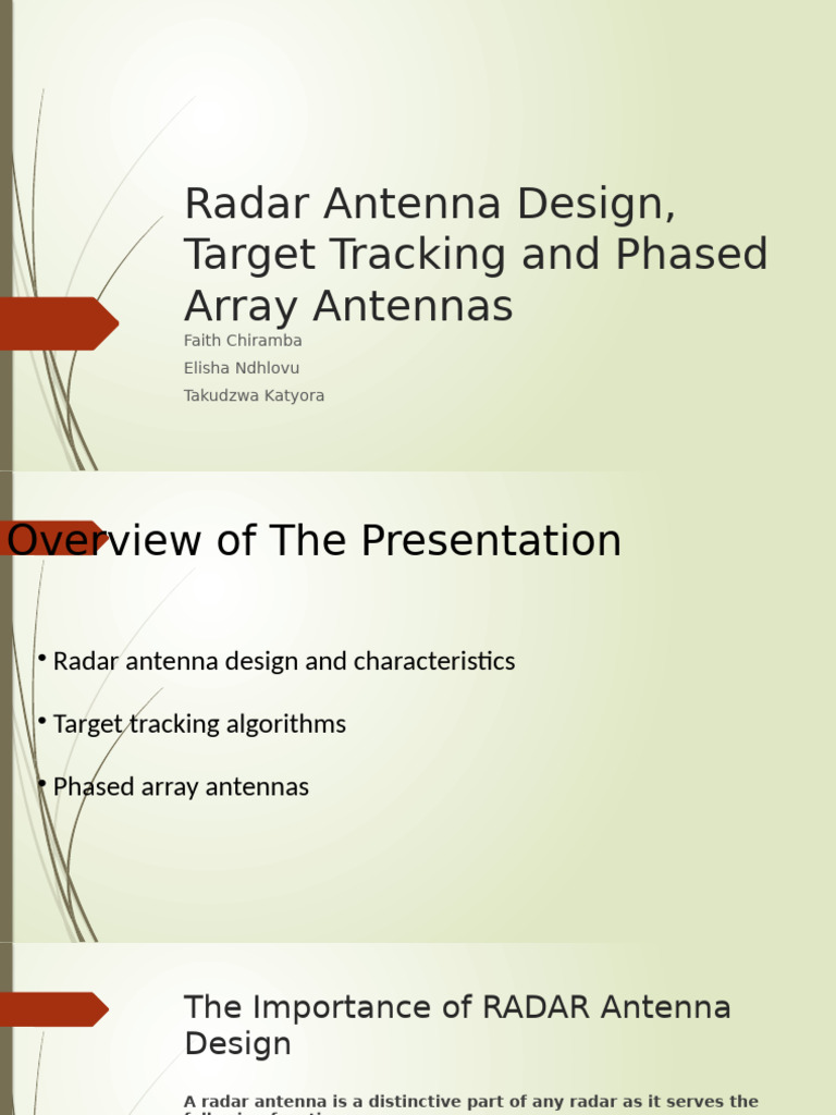 Radar Antenna Design and Tracking Systems | PDF | Antenna (Radio) | Radar