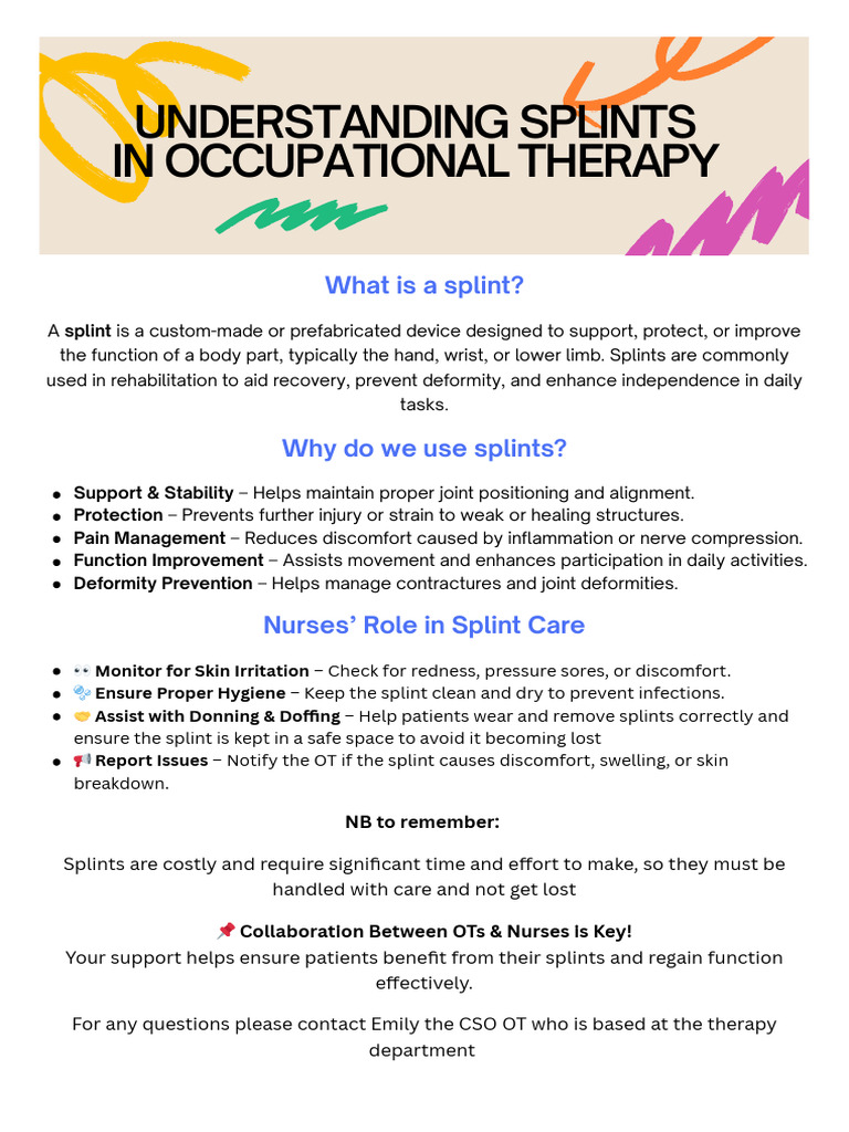 Splint Nurses Info | PDF