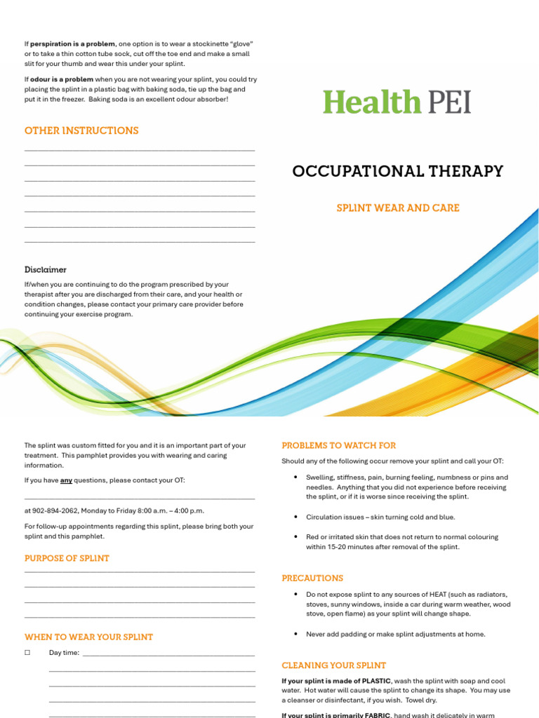 Splint Wear and Care Instructions | PDF
