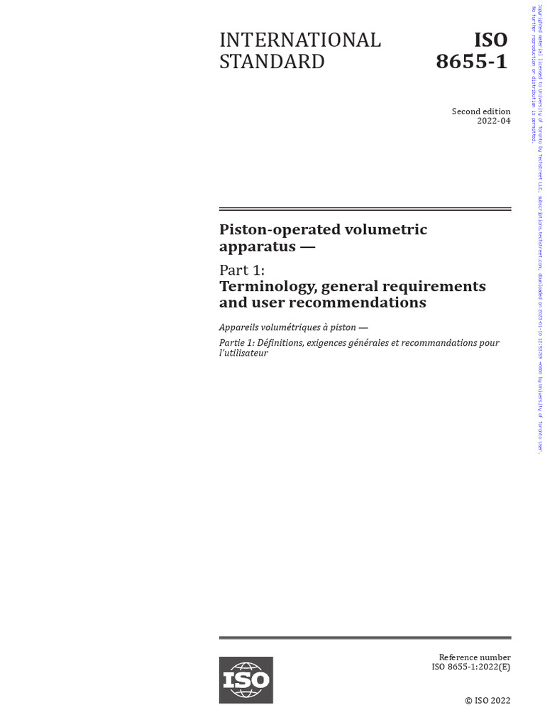 ISO Standard 8655-1 | PDF | Observational Error | Accuracy And Precision