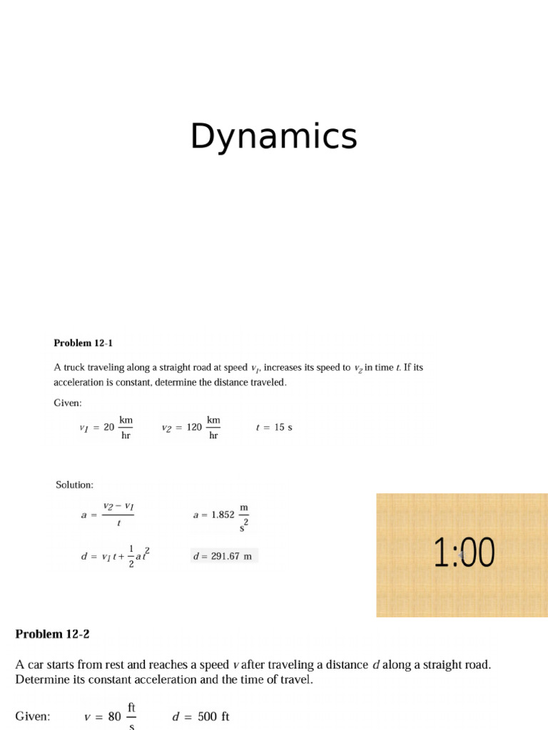 DYNAMICS | PDF | Acceleration | Velocity
