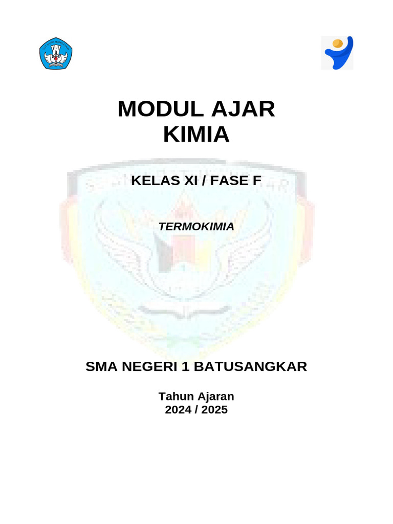 Modul Ajar Termokimia Kelas XI | PDF