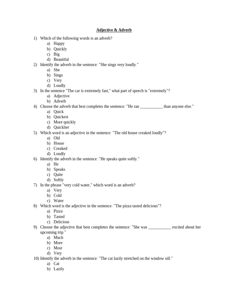 Adjective | PDF | Adverb | Adjective