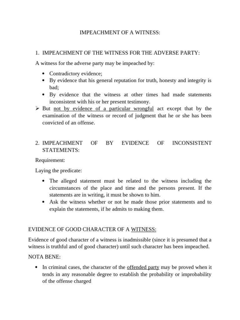 Impeachment of A Witness | PDF