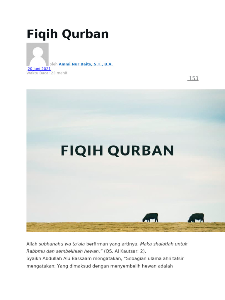 Fiqih Qurban | PDF