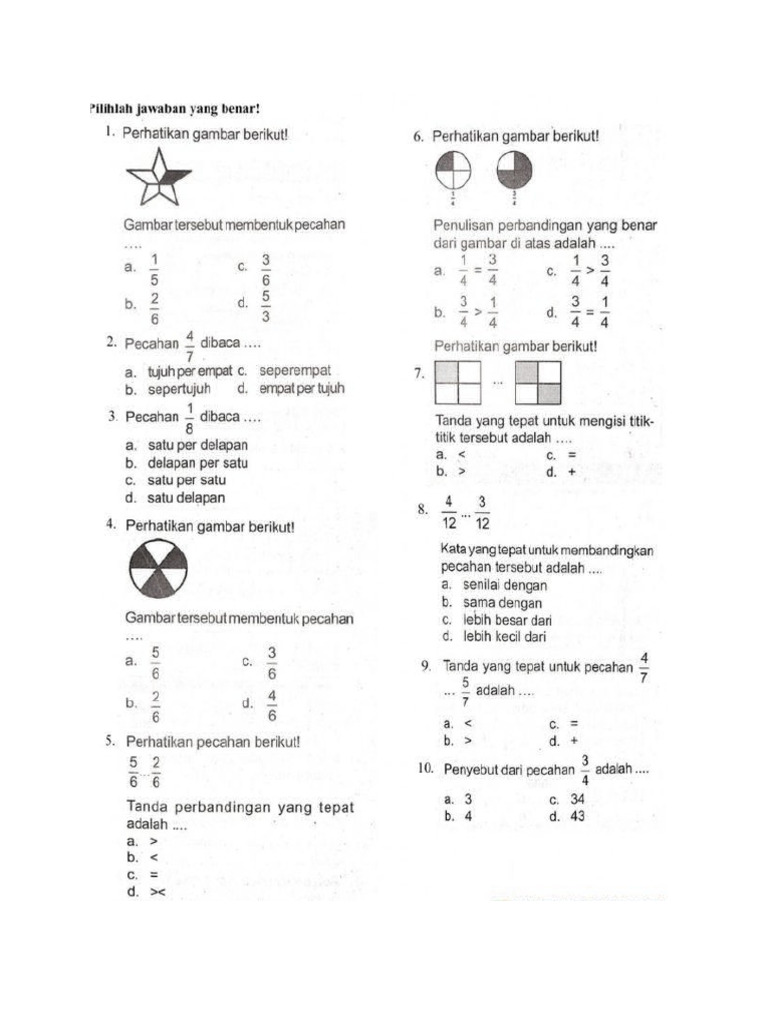 Mtk Kelas 2 Jam Dan Pecahan | PDF