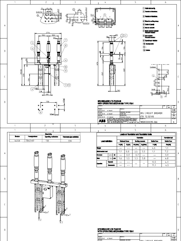 ABB 33kV SF6 Circuit Breaker Manual | PDF